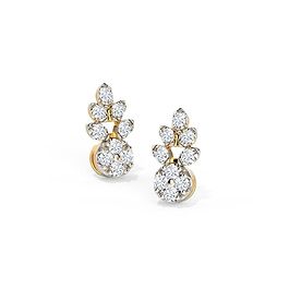 Shop Leaflet Cluster Diamond Stud Earrings Online CaratLane US