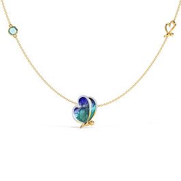 Shop Flap Blue Butterfly Diamond Necklace Online - CaratLane US