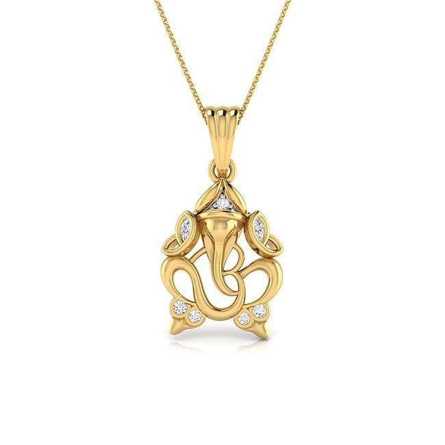 Gold ganesh pendant price store
