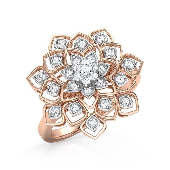 Rose gold rings caratlane store